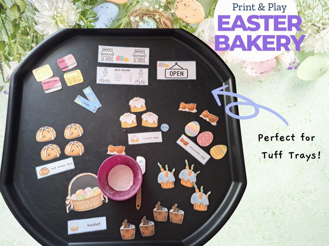 Printable Easter Bakery Play Pack. for Tuff Tray, Nursery, Preschool ...