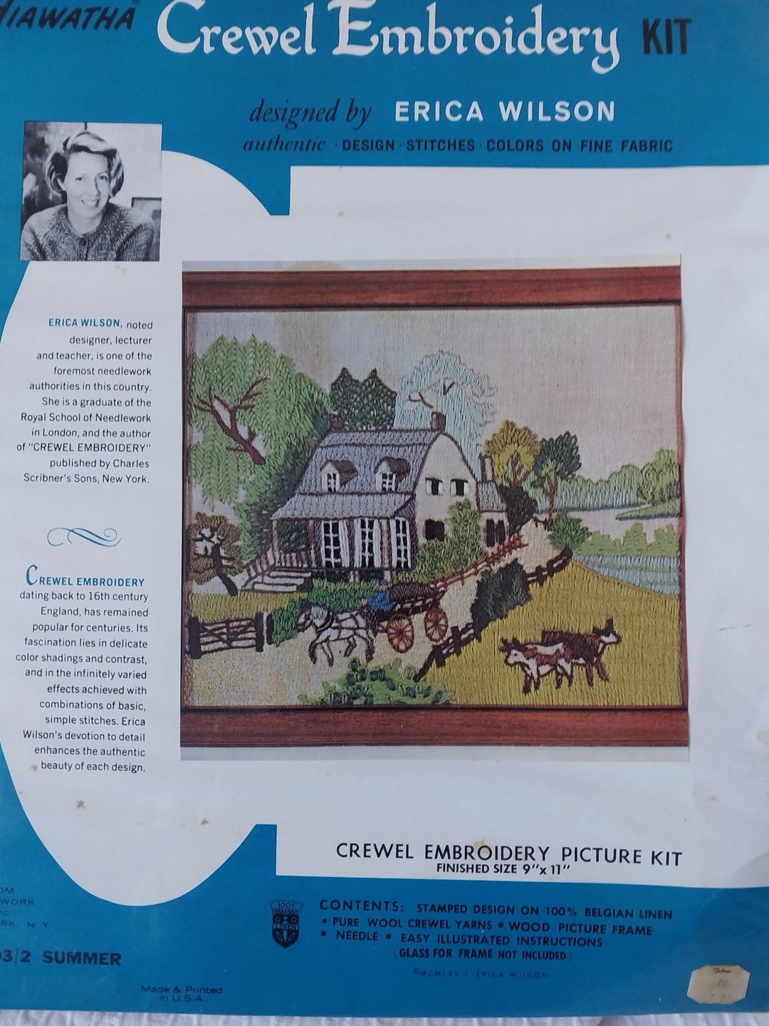 Hiawatha Crewel Embroidery Kit Erica Wilson Vintage Summer - Etsy