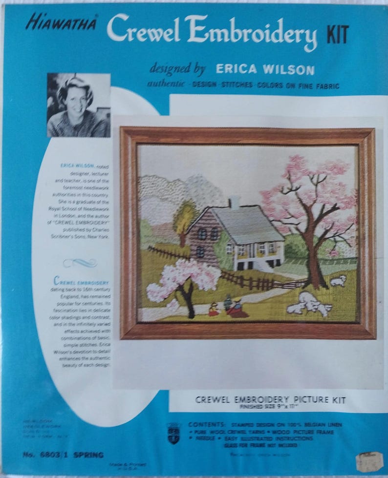 Hiawatha Crewel Embroidery Kit Erica Wilson Vintage Spring - Etsy