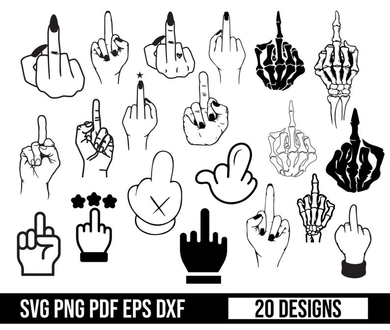 Freedom Middle Finger SVG Bundle: Edgy Designs (digital Download) - Etsy