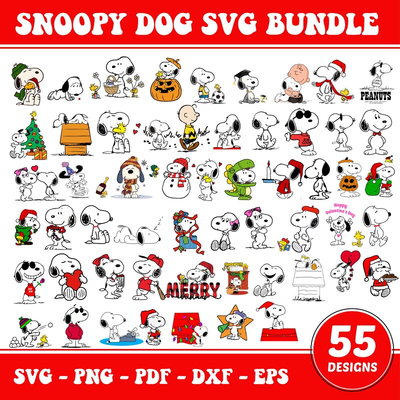 Snoopy Svg - Etsy