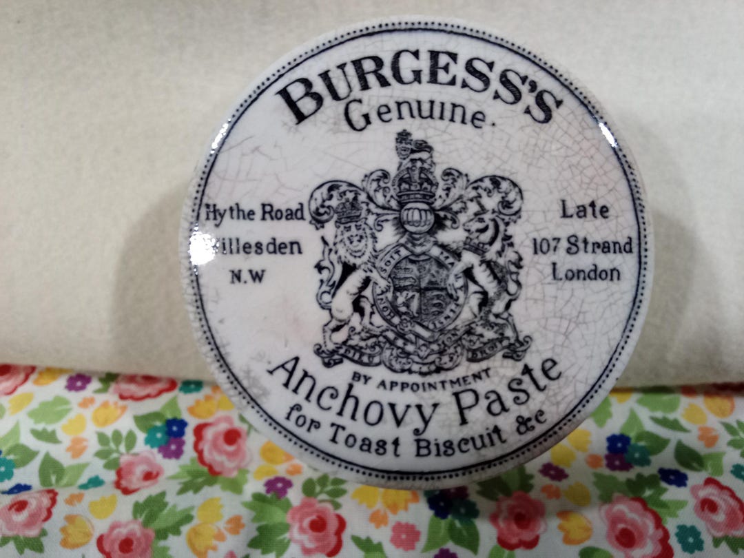 Antique English Stoneware Anchovy Paste Container London Burgess's - Etsy