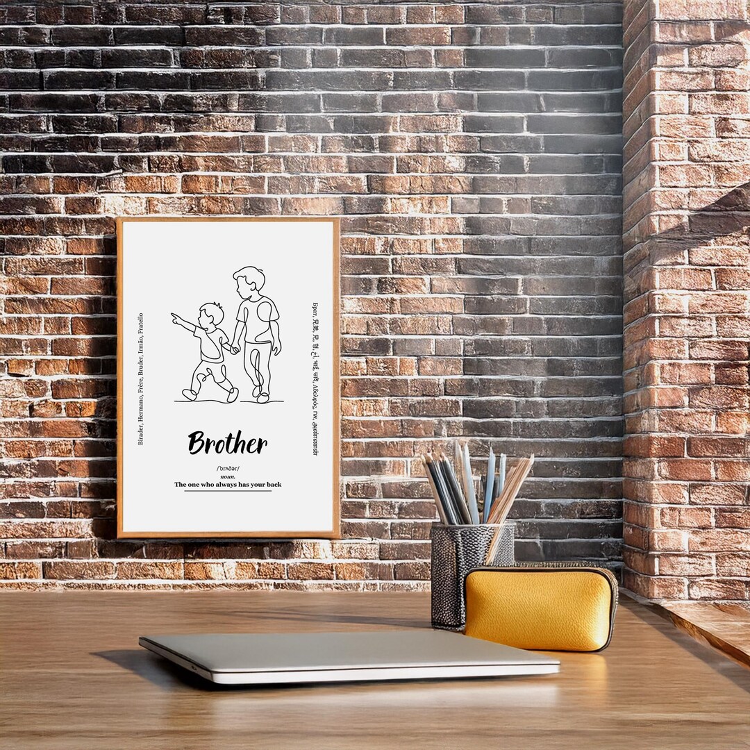 Brother Definition Print, Brother's Birthday Gift, Brother Meaning ...