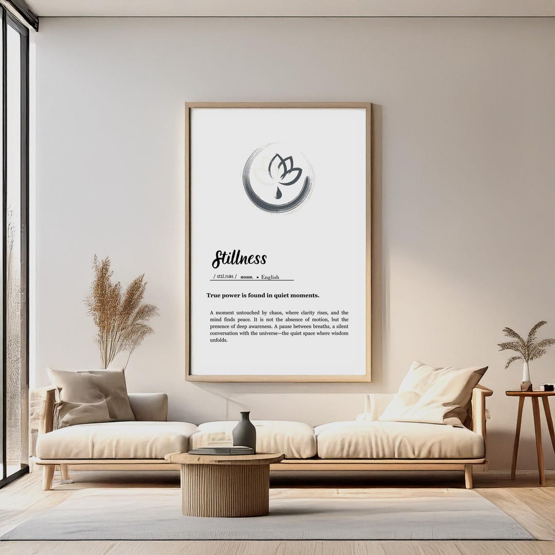 Stillness Definition Wall Art, Word Meaning Digital Print, Downloadable ...