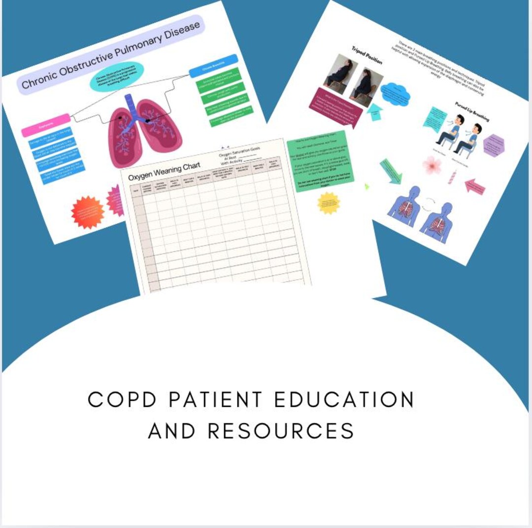 COPD Patient Education Printable – Oxygen Weaning Chart & Breathing ...