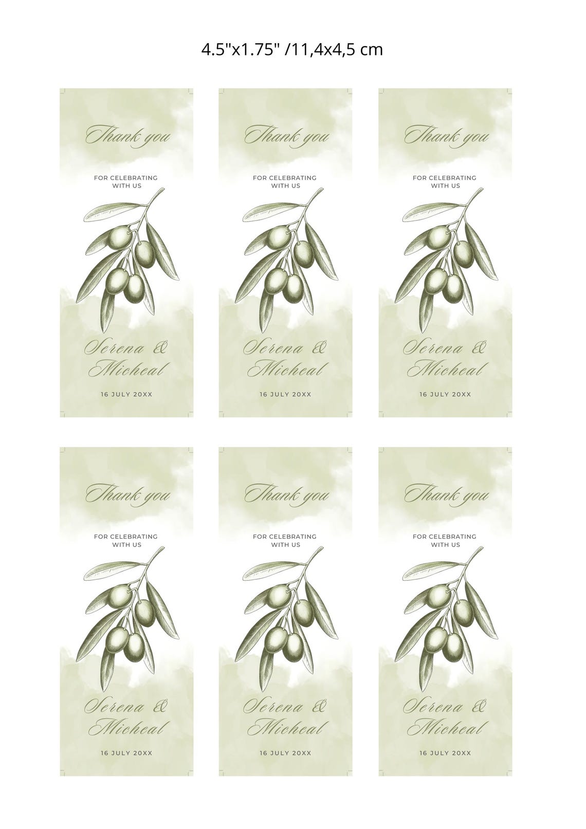 Olive Oil Wedding Favor Labels – Editable Canva Template, Rustic Olive ...