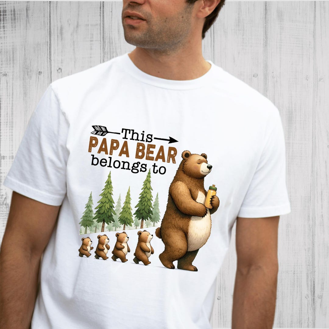 Papa Bear Shirt With Kids, Custom Family Bear Tee, Personalized Father’s Day Gift, Cute Dad and ...