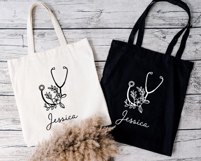 Custom Nurse Tote Bag, Personalized Nurse Gift, Tote Bag for Nurses ...