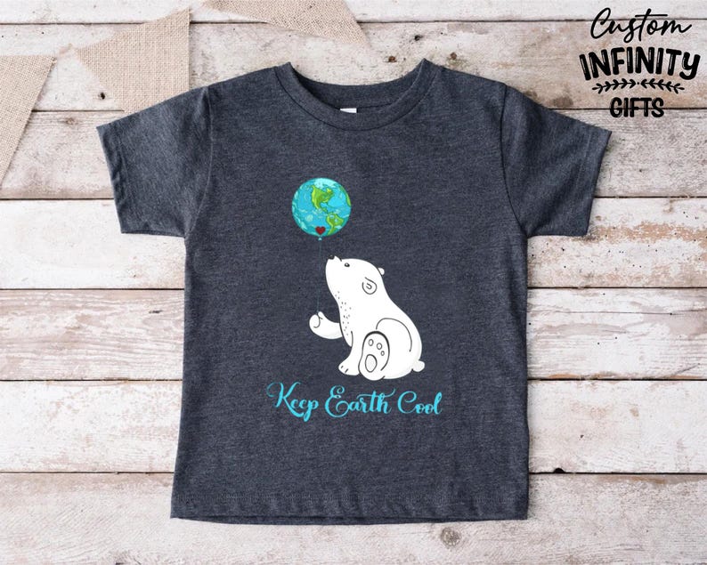 Polar Bear Keep Earth Cool Gift, Cute Eco Friendly Kids Shirt, Nature ...