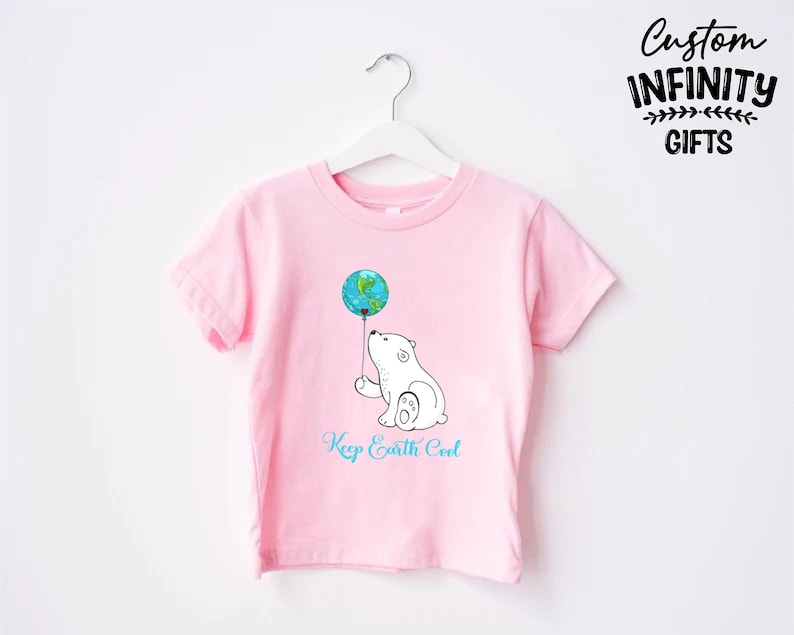 Polar Bear Keep Earth Cool Gift, Cute Eco Friendly Kids Shirt, Nature ...