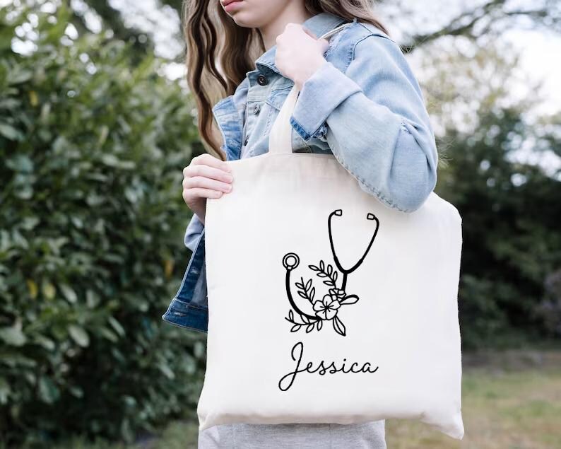 Custom Nurse Tote Bag, Personalized Nurse Gift, Tote Bag for Nurses ...