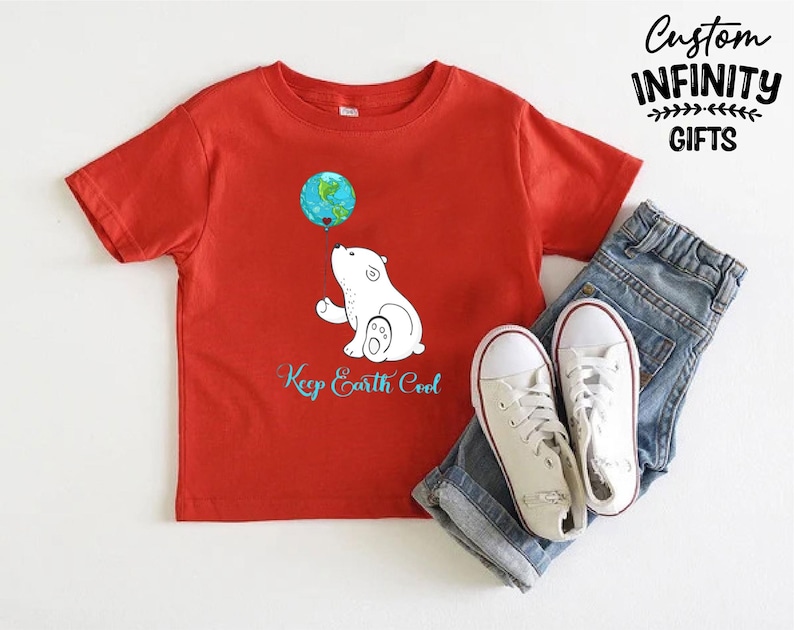 Polar Bear Keep Earth Cool Gift, Cute Eco Friendly Kids Shirt, Nature ...