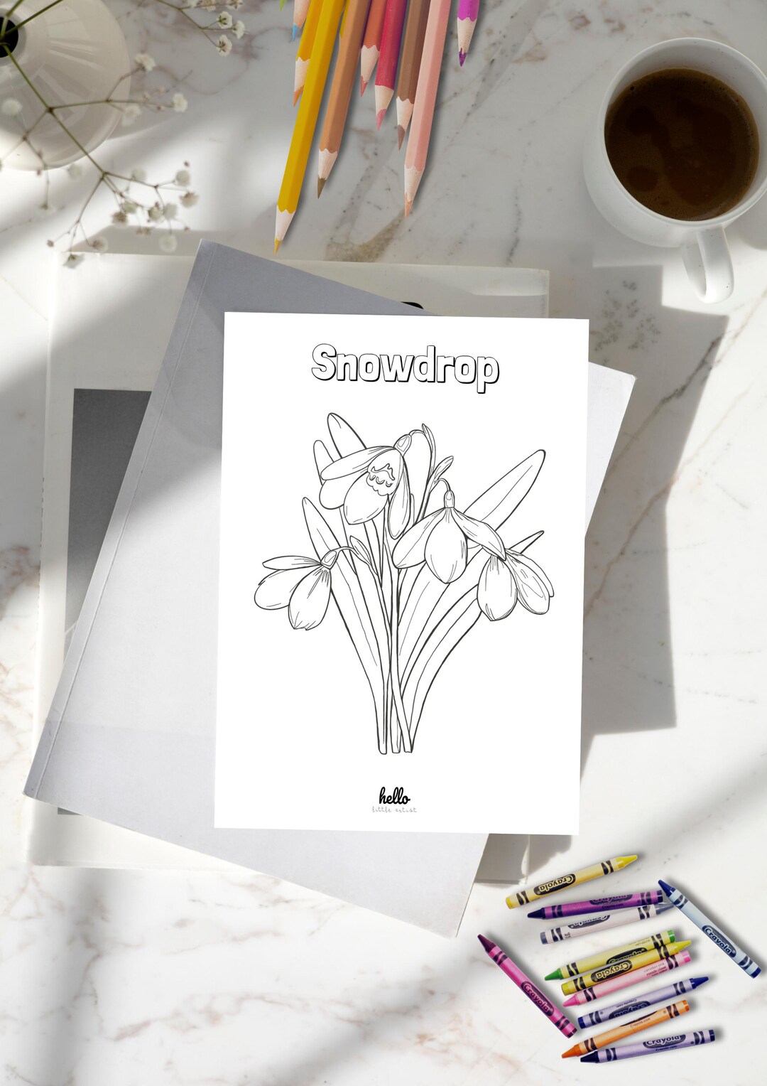 Snowdrop Coloring Page – Printable Coloring Pages for Kids & Adults ...