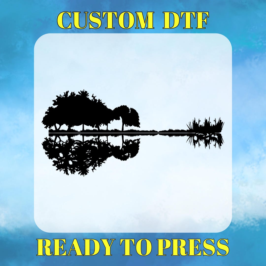 Retro Guitar Sublimation Design DTF Transfer, Guitar Clipart Ready to ...