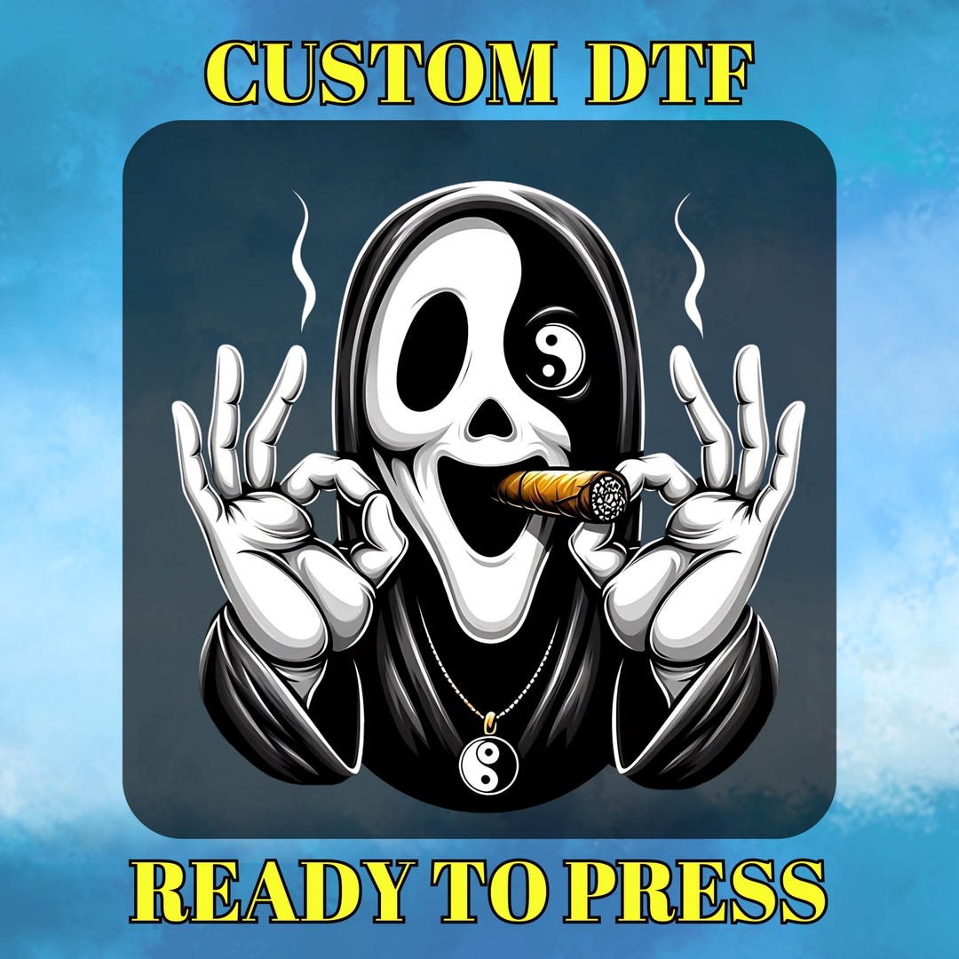 Funny Scream Design DTF Transfer, Halloween Smoke Ready to Press ...