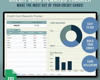 Credit Card Rewards Tracker, Credit Card Tracker Google Sheet, Card ...
