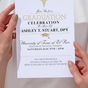 Doctor of Physical Therapy Graduation Invitation Editable Template DPT ...