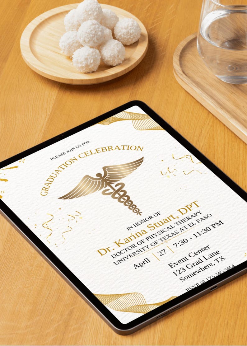 Doctor of Physical Therapy Graduation Invitation Digital Download PT ...