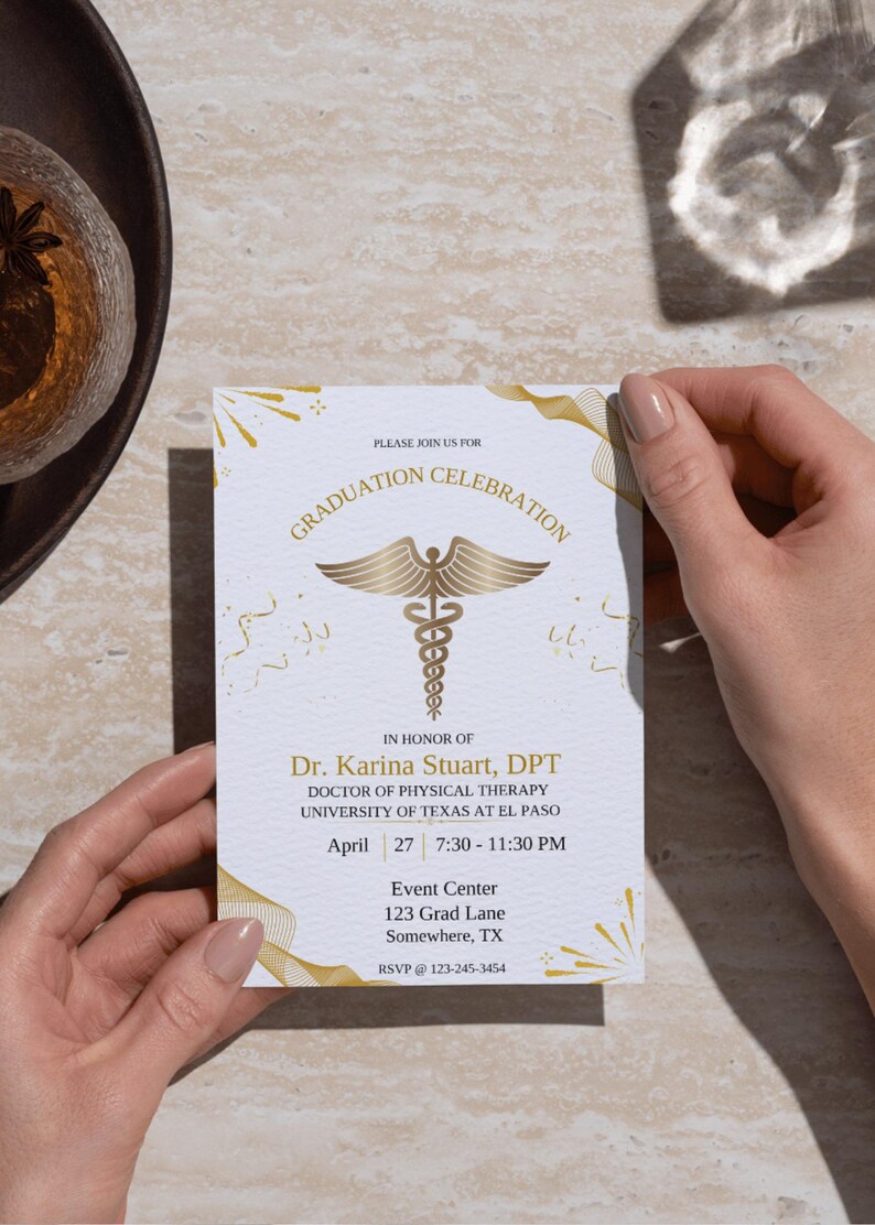 Doctor of Physical Therapy Graduation Invitation Digital Download PT ...