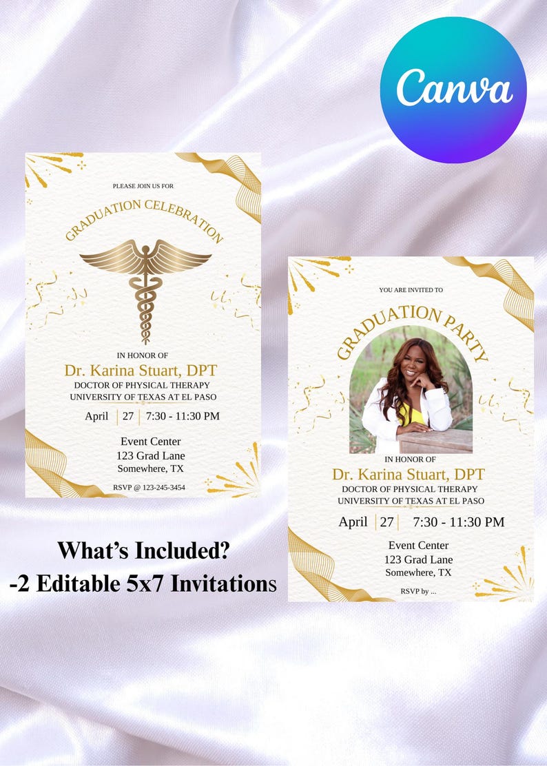 Doctor of Physical Therapy Graduation Invitation Digital Download PT ...