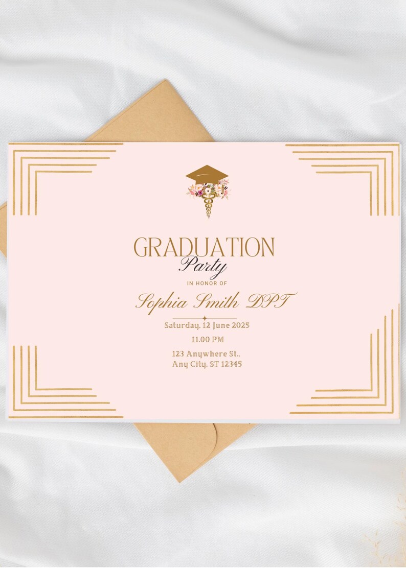 Mini DPT Graduation Party Invitation: Editable Template Digital ...