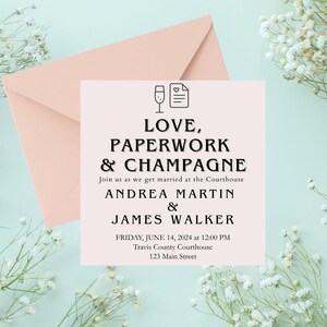 Courthouse Wedding Invitation: Minimalist Elopement Invite Digital ...