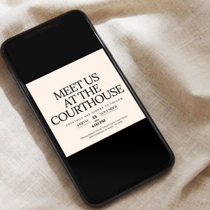 Courthouse Wedding Invitation: Minimalist Elopement Announcement ...