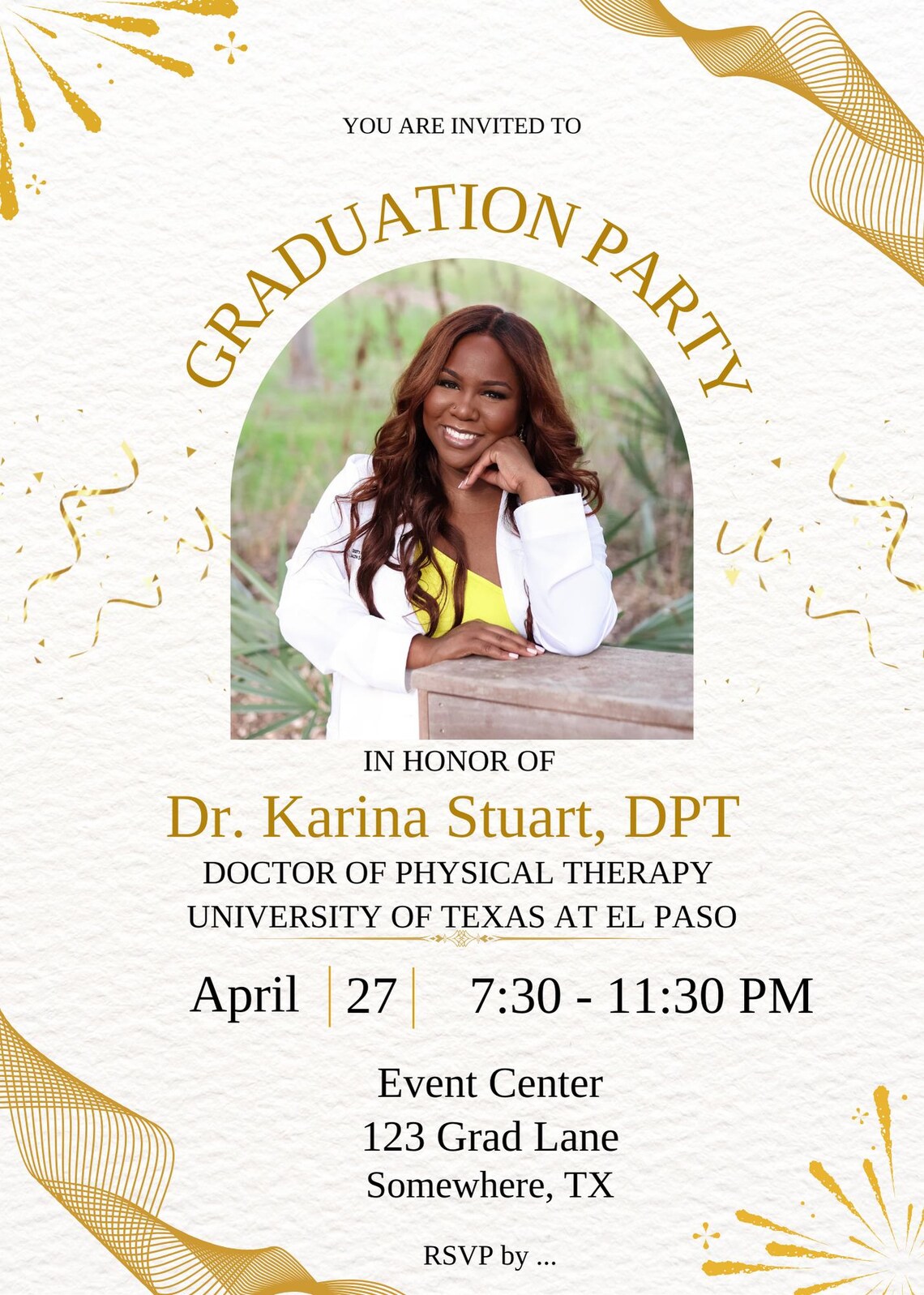 Doctor of Physical Therapy Graduation Invitation Digital Download PT ...