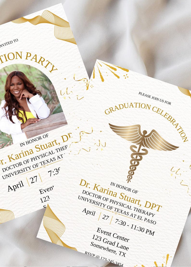 Doctor of Physical Therapy Graduation Invitation Digital Download PT ...