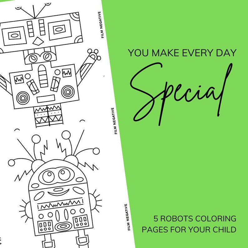 5 Robot Coloring Pages Drawings to Color Fine Motor Skills Kindergarten ...