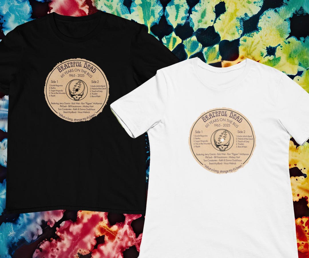 Grateful Dead 60th Anniversary Shirt | Vintage Record Label Tee ...