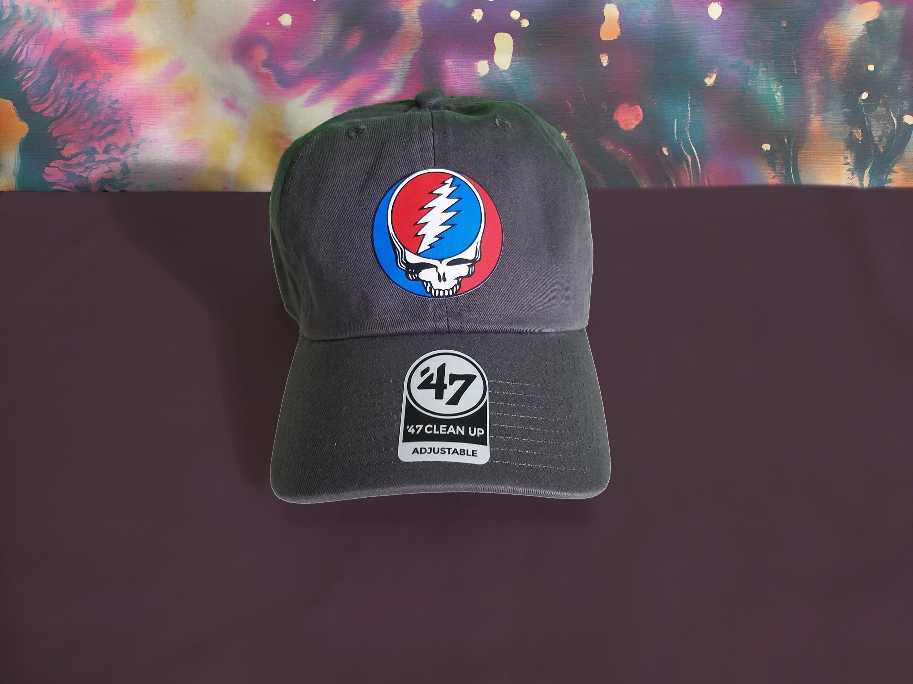 Grateful Dead SYF Skull Baseball Cap – Stealie Hat – Charcoal 47 Clean ...