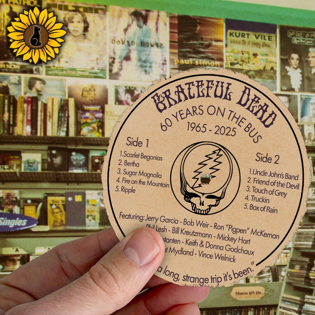 Grateful Dead Vinyl Record Label Sticker – 60 Year Anniversary 1965 ...