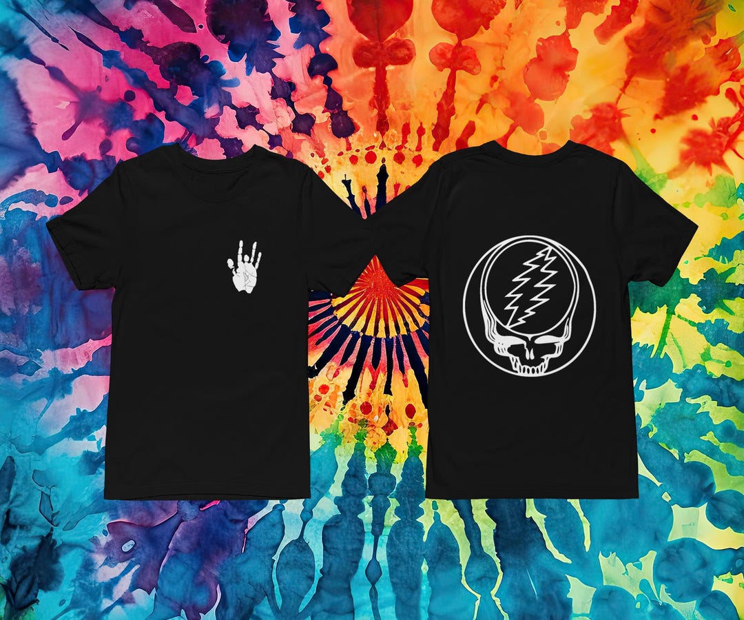 Jerry Garcia Handprint + Stealie Skull Double-sided Shirt | Grateful ...