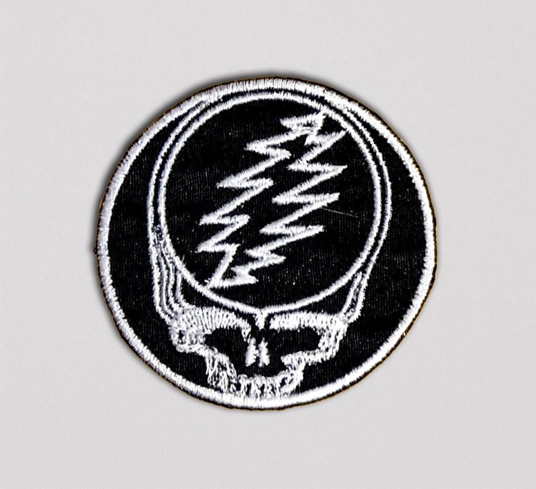Small White Grateful Dead Steal Your Face Patch – Classic Skull ...