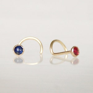 Natural Ruby and Solid Gold Nose Ring: Your Choice 14k, 18k, or 22k - Etsy