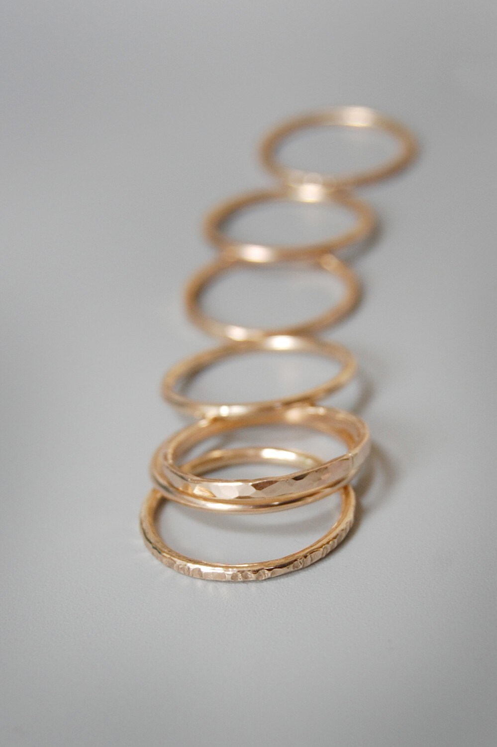 Golden Skinnies: Solid Gold Stacking Rings Single Ring in | Etsy