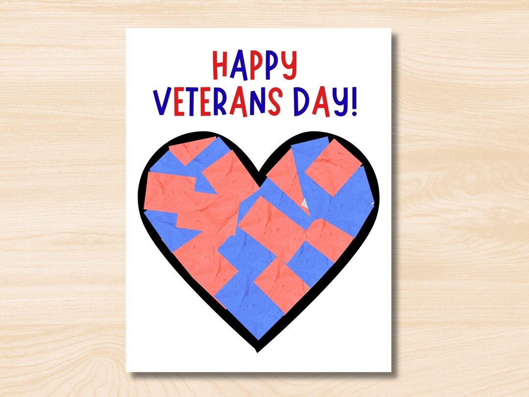 Torn Paper Craft VETERANS DAY, Veterans Day Card, Thank You Veterans ...