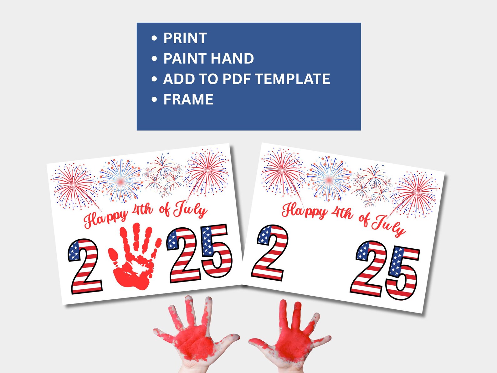 4th of July Handprint Craft Keepsake, Camp Crafts, Toddler Daycare ...
