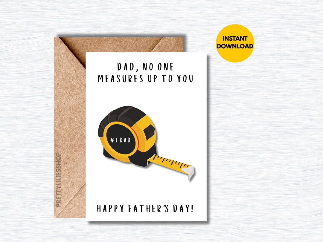 Dad No One Measures up to You, Funny Father's Day Card, Card for Dad ...
