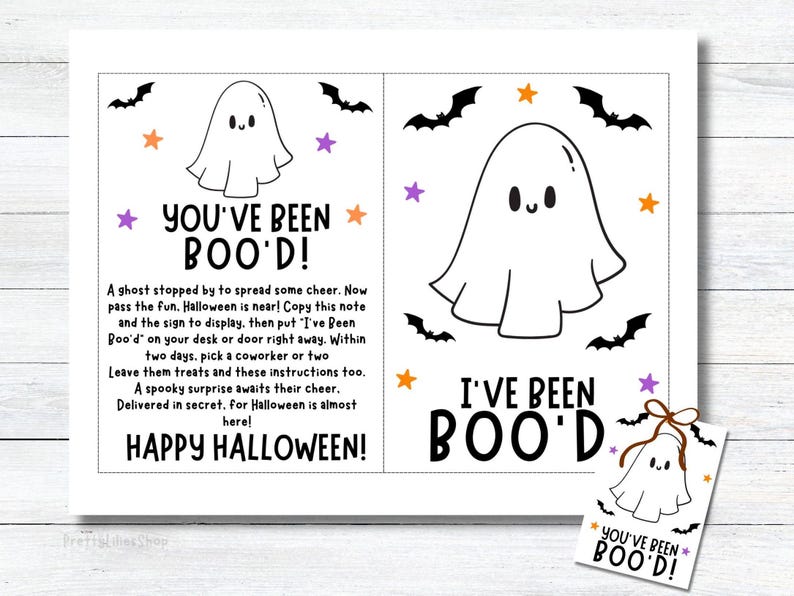 You've Been Boo'd Co Worker Printable, Halloween Booed Game Work ...