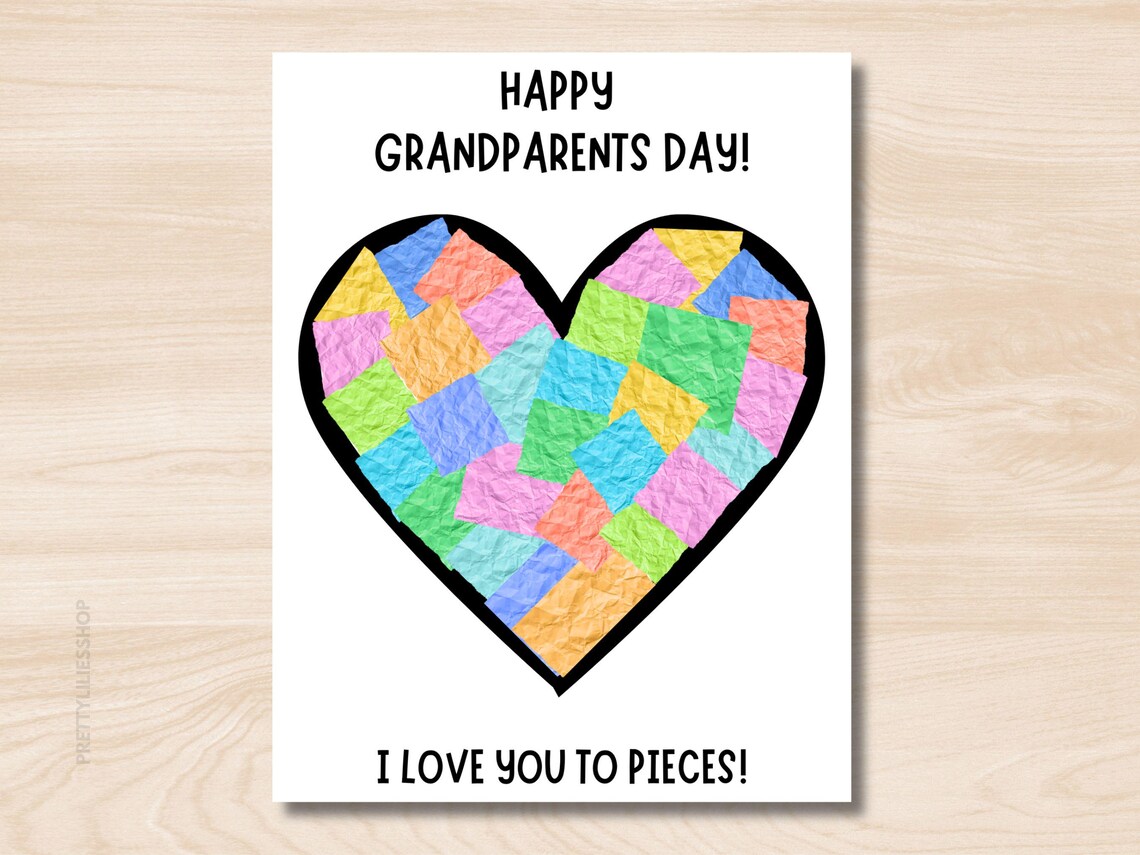 Torn Paper Craft Grandparent's DAY, Grandparents Day Card, Daycare ...
