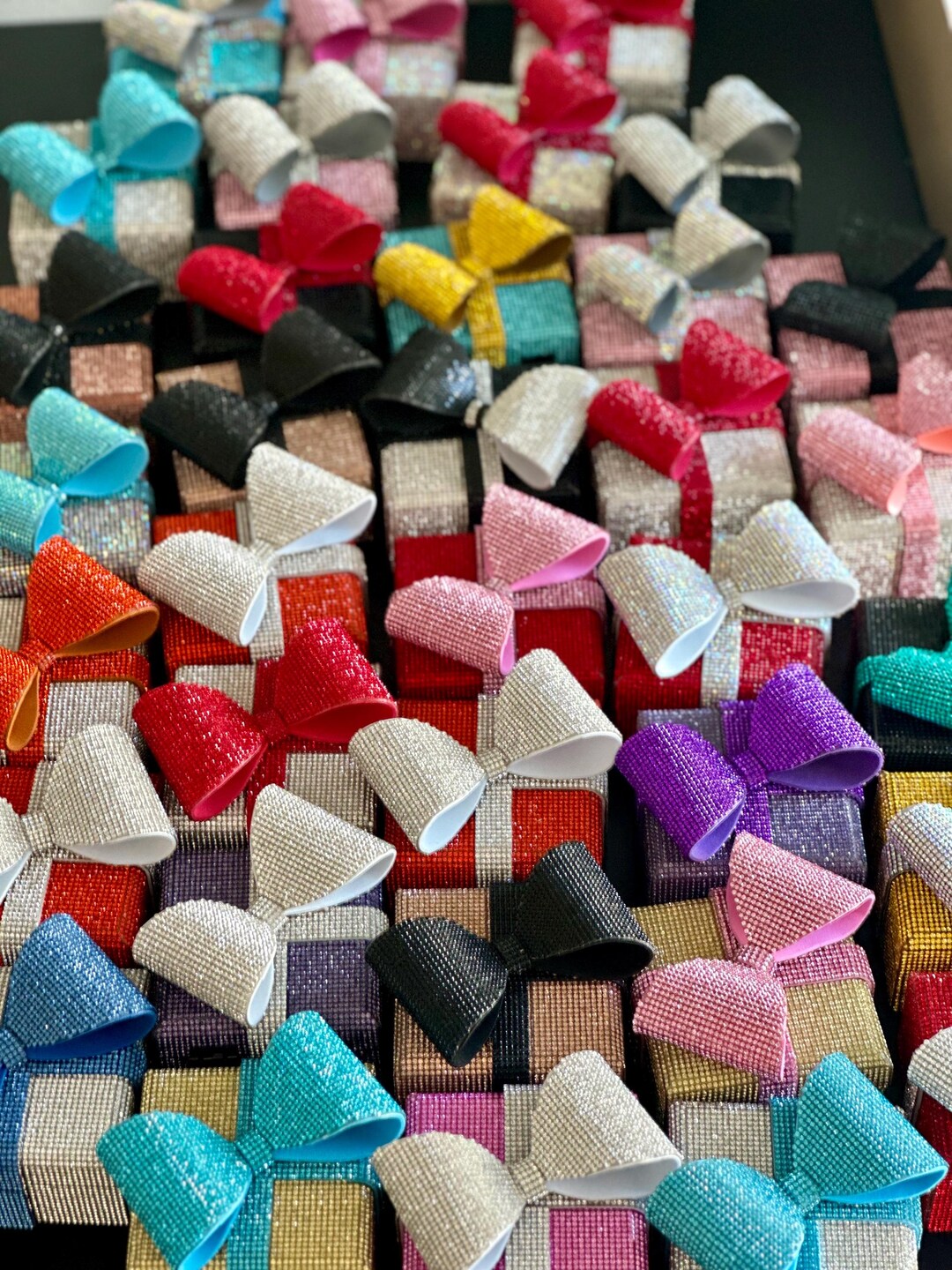 Custom Bedazzled Bow Boxes, Rhinestone Gift Box, Valentine’s Gift ...