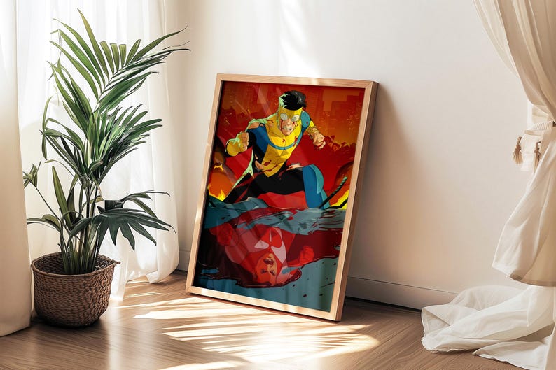 Invincible Poster, Mark Grayson Wall Art, Omni Man Scene Print ...