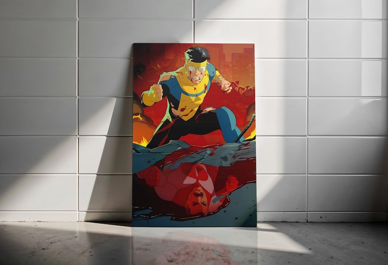 Invincible Poster, Mark Grayson Wall Art, Omni Man Scene Print ...