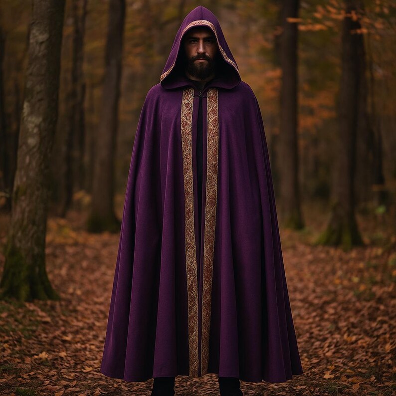 Capa con capucha gótica medieval, capa de cosplay vikinga de mago, capa de vampiro de Halloween ...