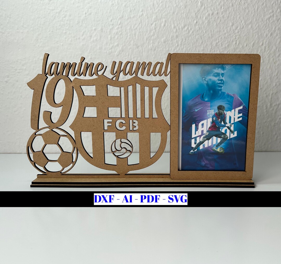 FC Barcelona Photo Frame Lamine Yamal – Digital File SVG, DXF, AI, PDF ...
