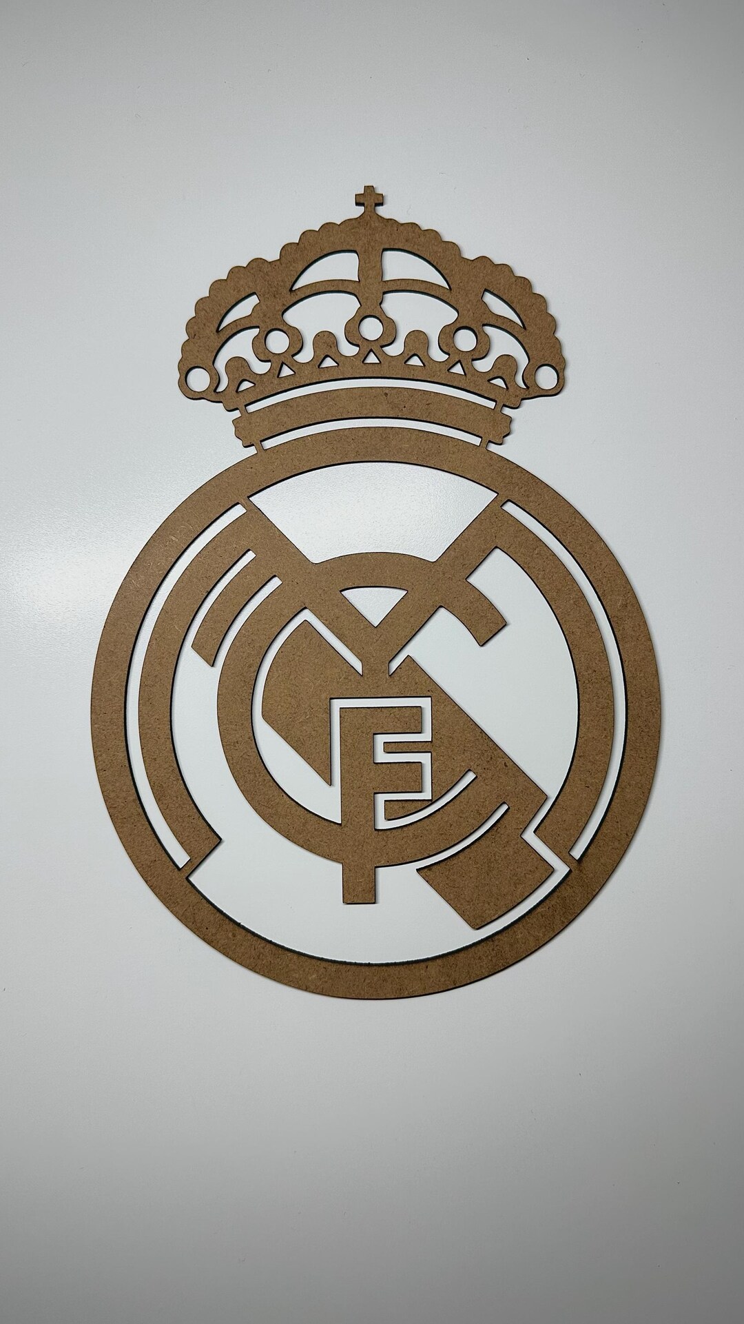 Real Madrid MDF Crest for Crafts and Decor – Laser-cut Wood for Wall or ...