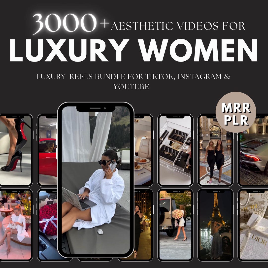 3000+ Luxury Rich Women Faceless Reels Bundle PLR MRR Master Resell ...