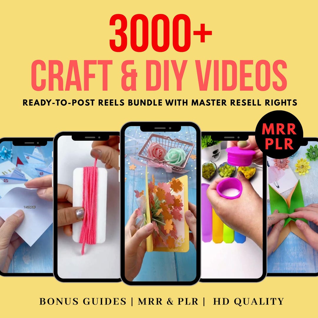 3000+ Art & Craft Viral Tutorial Reels Bundle, PLR, MRR, DIY Reels ...
